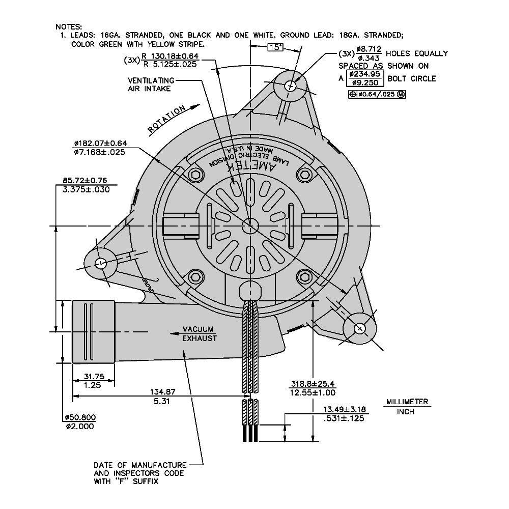 AstroVac SR-22 Motor Central Vacuum Replacement Motor | 800-322-2965