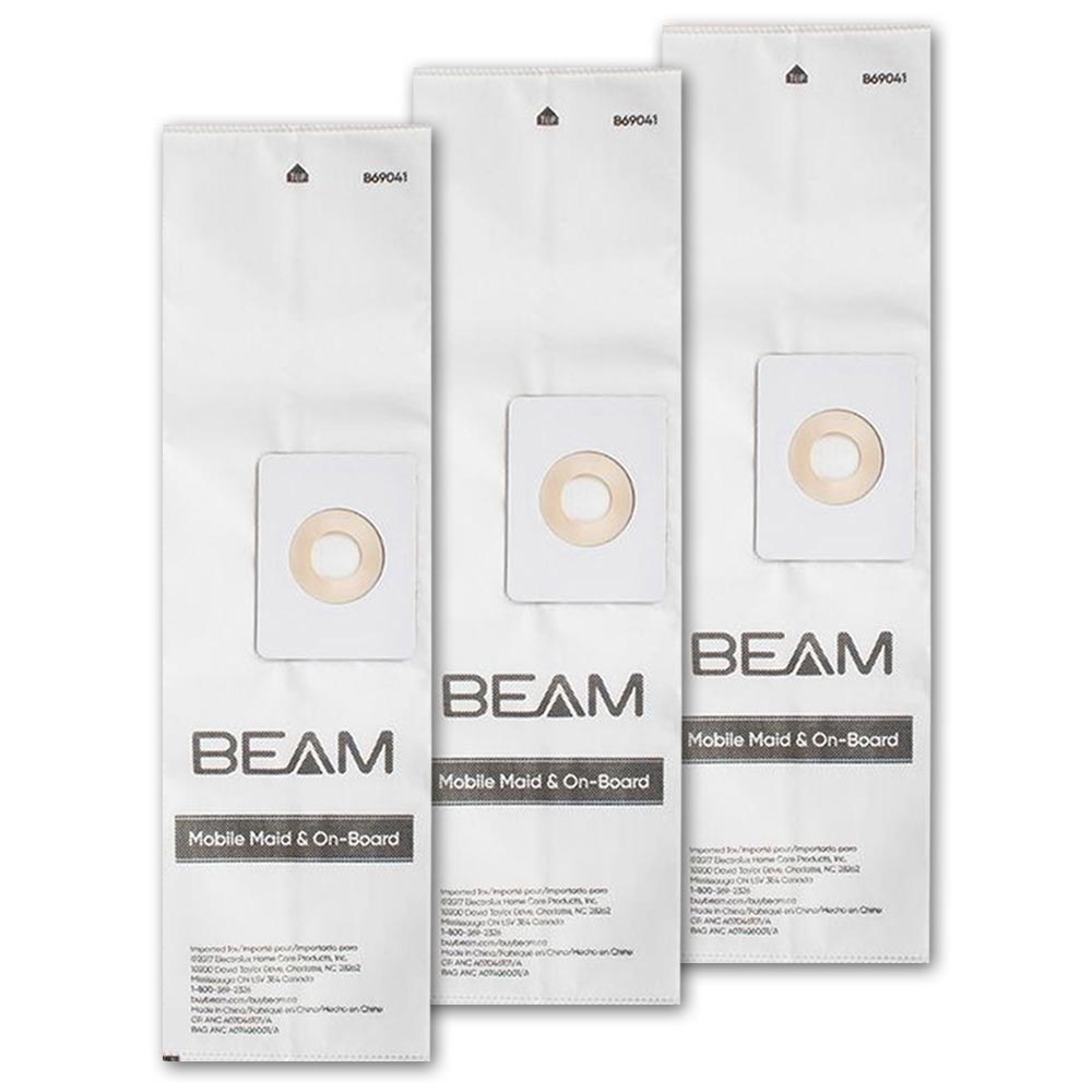 Beam (110041) Central Vacuum On-Board Vac Bags and Filter - 3 pack