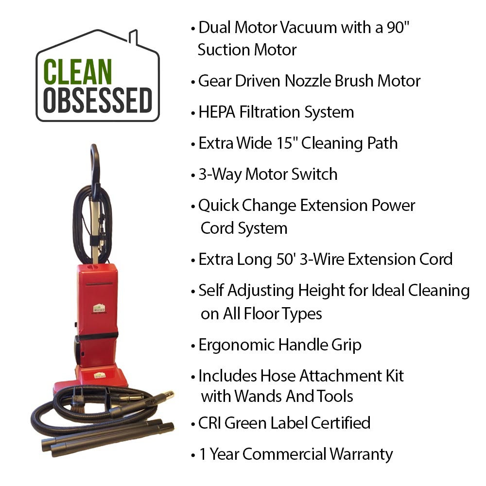 Clean Obsessed CO203 Dual Motor Upright Vacuum Cleaner