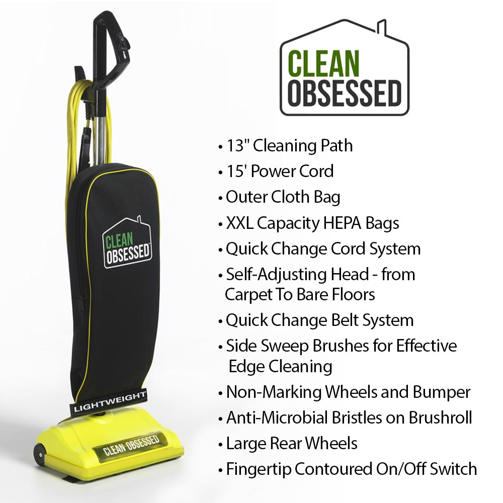 Clean Obsessed CO202 - 13" Commercial Upright Vacuum