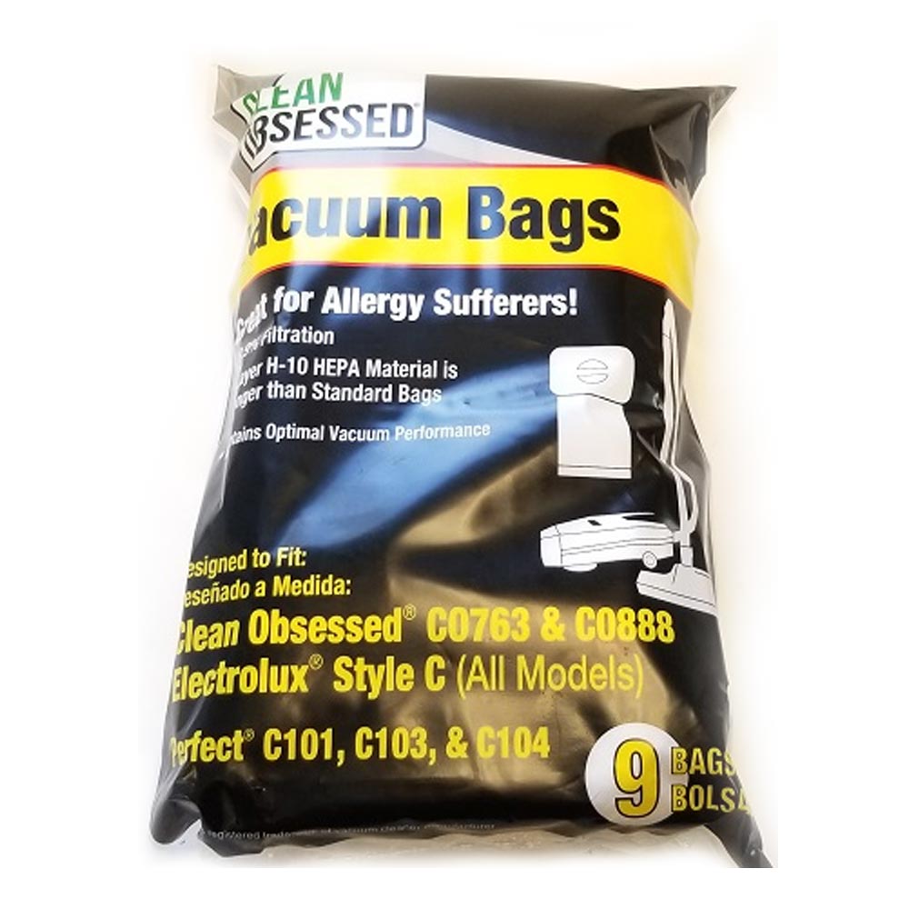 Clean Obsessed HEPA Filter Bags (Fits: CO763 / CO888) - 9 Pack
