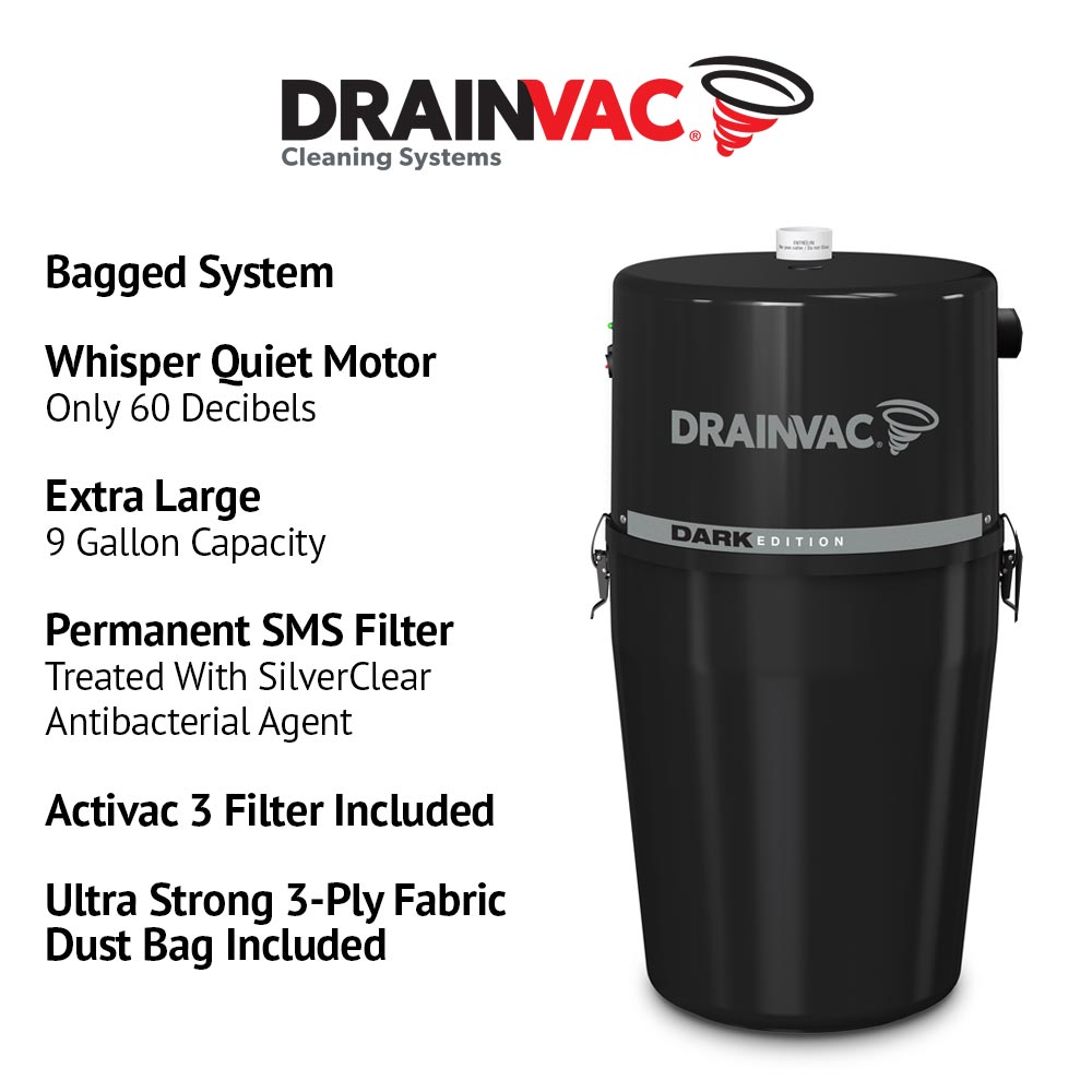 Drainvac Dark Edition Central Vacuum System (Unit Only)