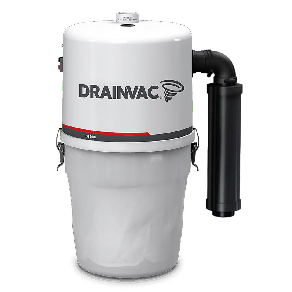 Drainvac S1008-M Central Vacuum System (w FREE Muffler & Exhaust Vent)