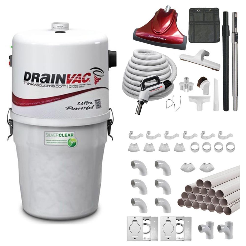 Drainvac Central Vacuum All In One Starter Package