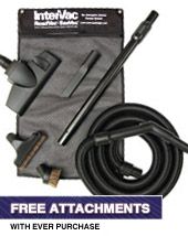 InterVac Surface Mounted H-120E Compact Vacuum in Black with Accessory Kit