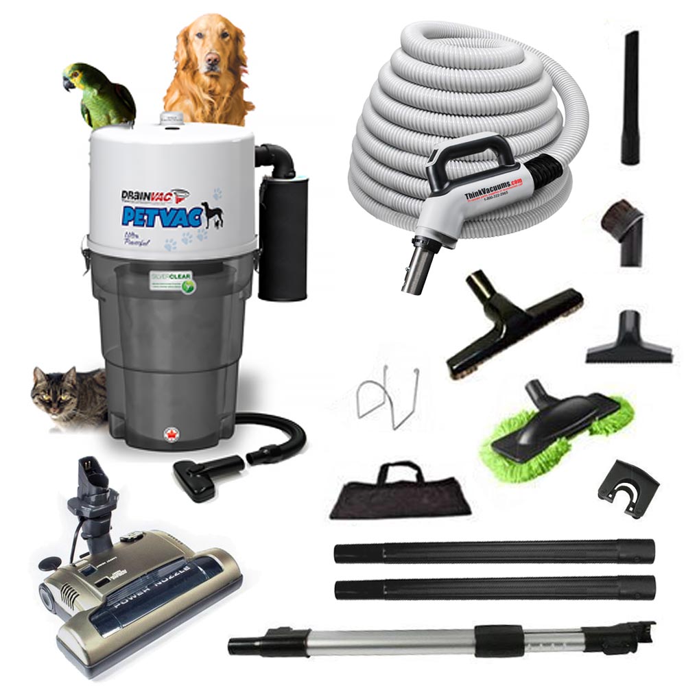 Drainvac Pet Vac Central Vacuum & Champion Combo Kit