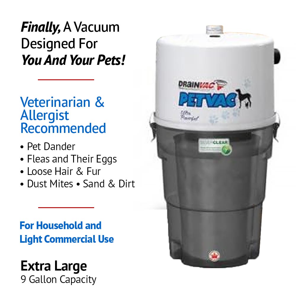 Drainvac Pet Vac Central Vacuum & Champion Combo Kit