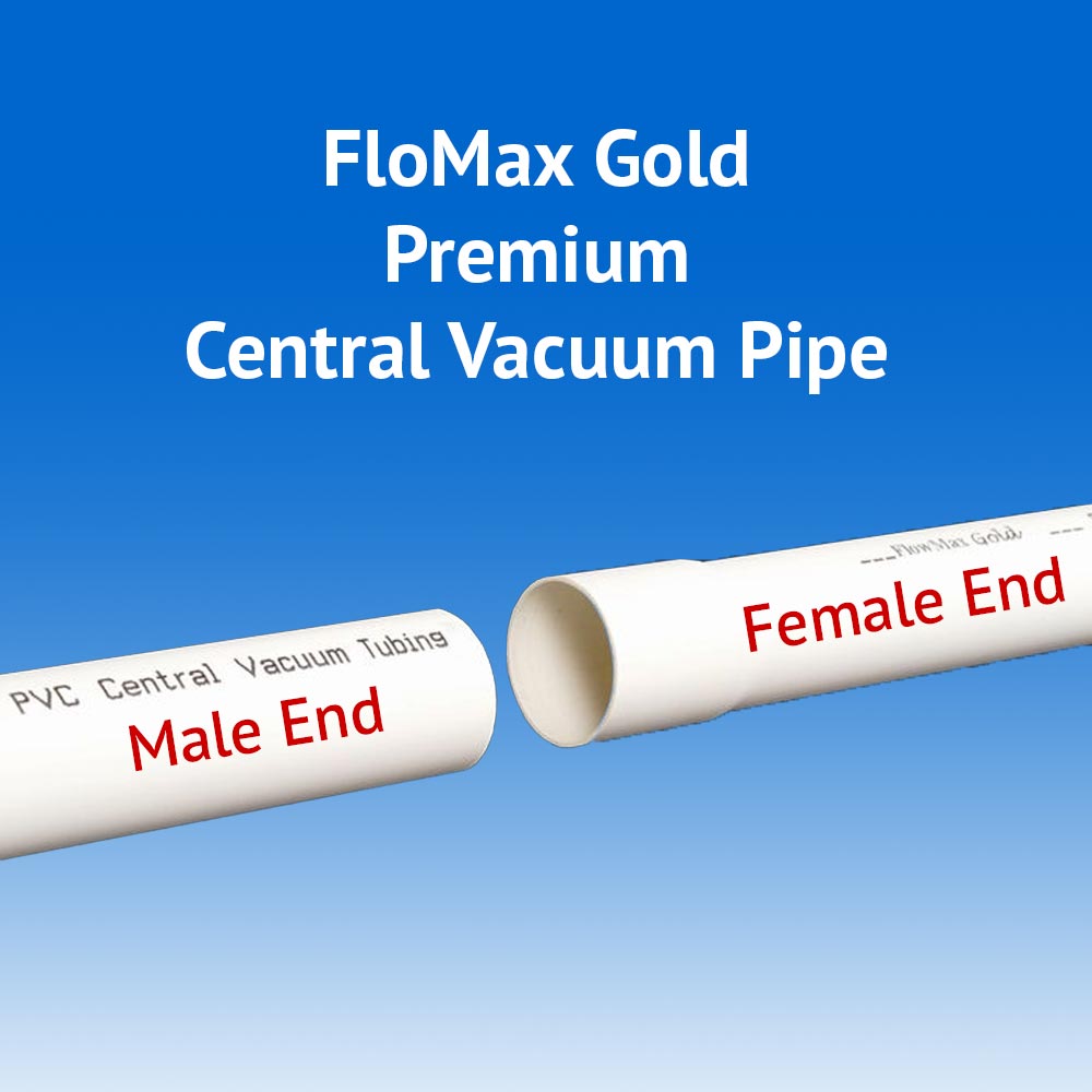 Schedule 20 Central Vacuum PVC Pipe - Professional Flomax Gold