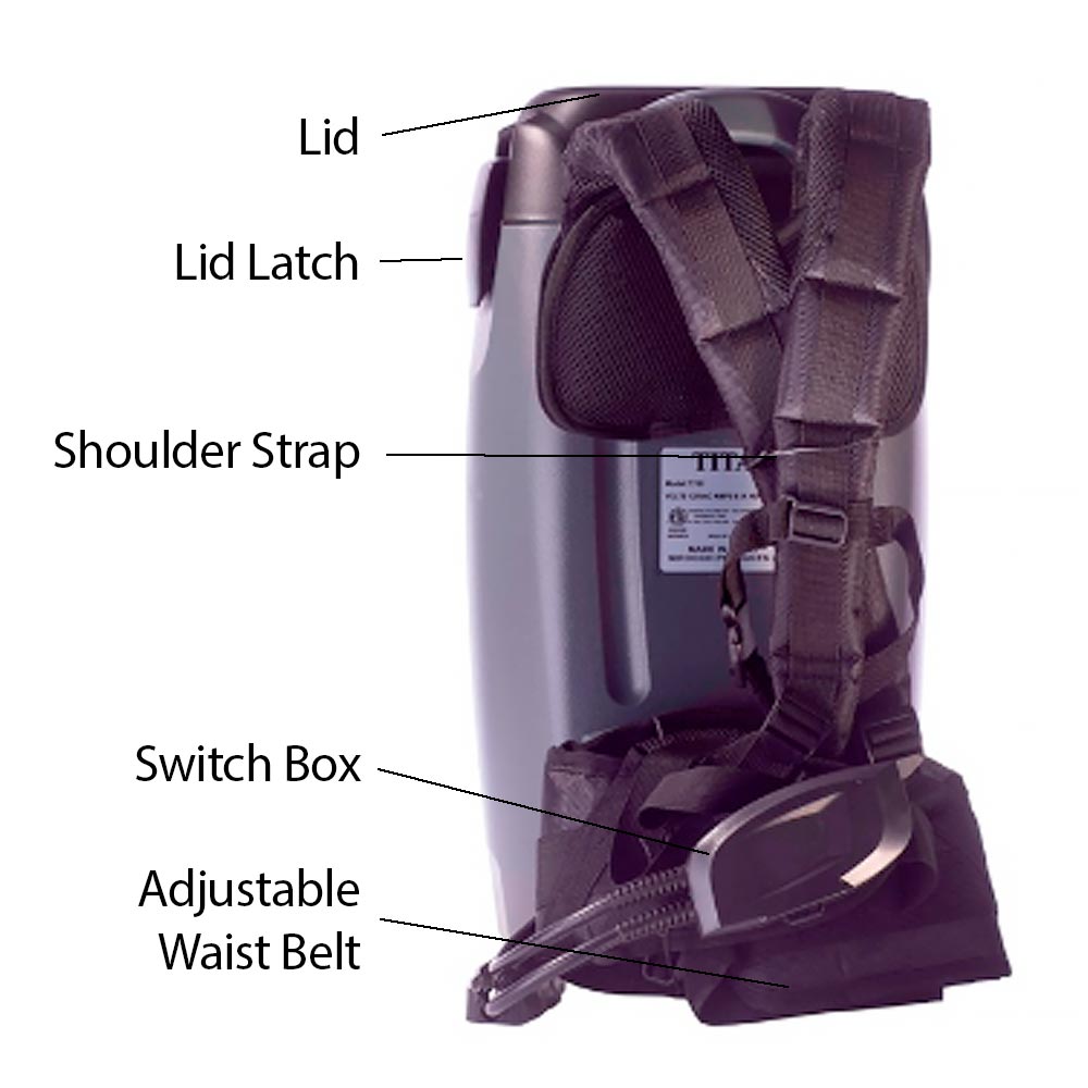 Titan T750 Corded 6 QT Backpack Vacuum Cleaner
