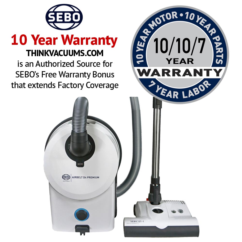 SEBO 90641AM | SEBO D4 Airbelt Premium White Canister Vacuum