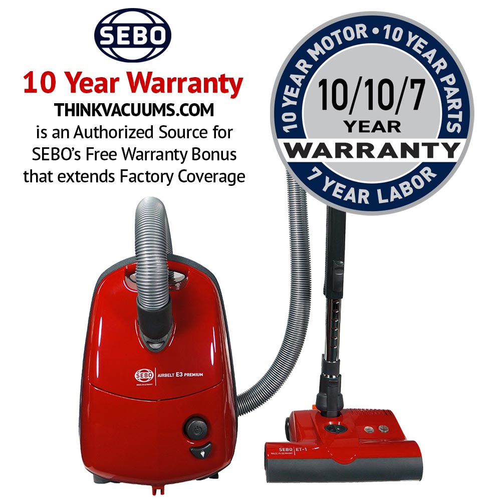 SEBO Airbelt E3 Premium Canister Vacuum Red (91642AM/91647AM)