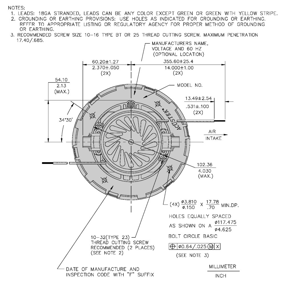 Ametek-Lamb (116763) Central Vacuum Motor - Call 1-800-322-2965