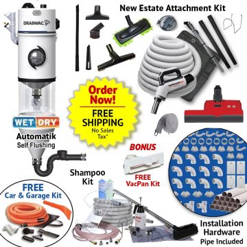 Central Vacuum All-In-One Packages From Drainvac