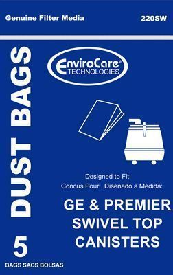 GE Swivel Top Canister Replacement Standard Bags 220SW