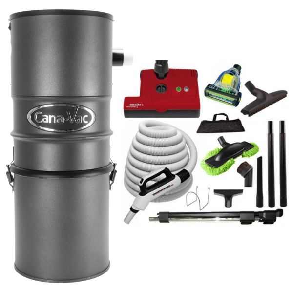 Cana-Vac CV587 Central Vacuum + ET-1 Combo Kit | ThinkVacuums