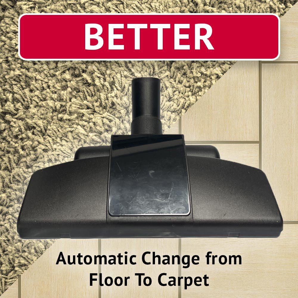 Central Vacuum Deluxe Floor & Rug Tool (Black) Friction Fit