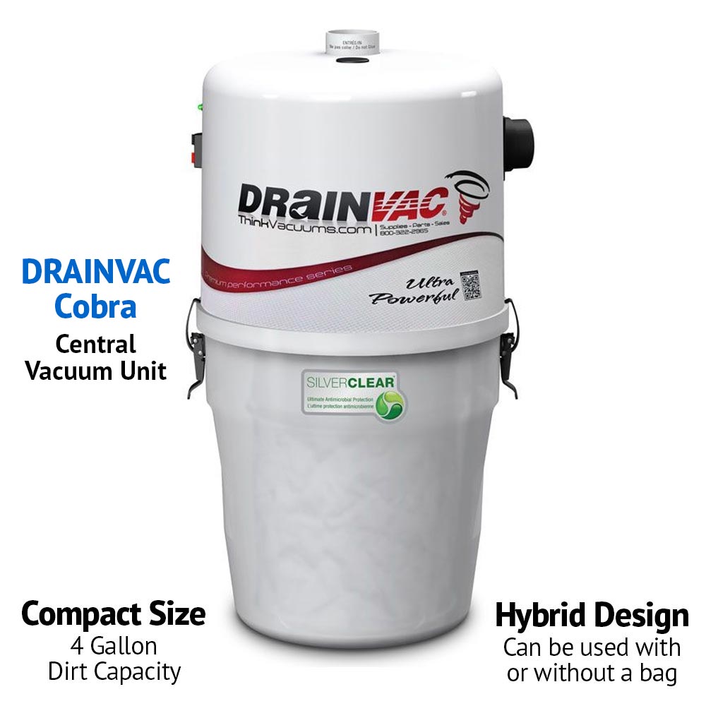 Drainvac Powerhouse Central Vacuum & ET-1 Combo Kit | Free Shipping