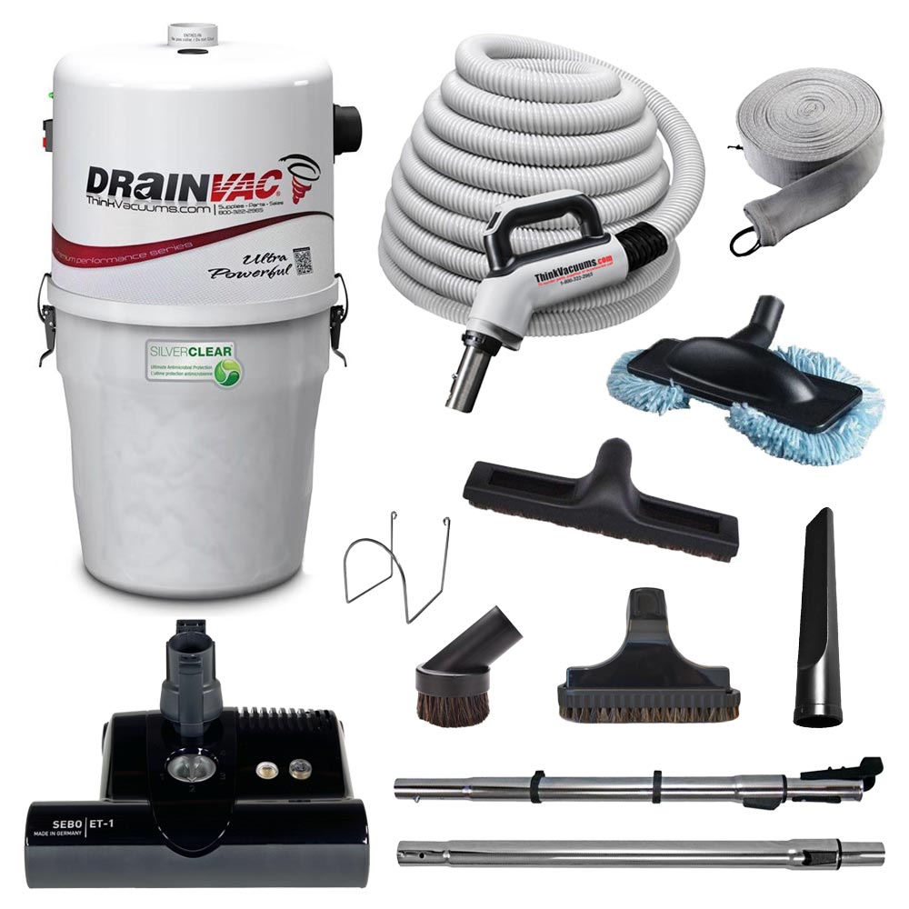 Drainvac Powerhouse Central Vacuum & ET-1 Combo Kit | Free Shipping