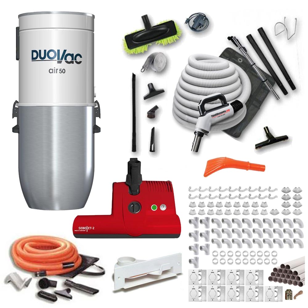 DuoVac Ultimate Central Vacuum Package (up to 9500 sqft) - 9 Inlet Kit