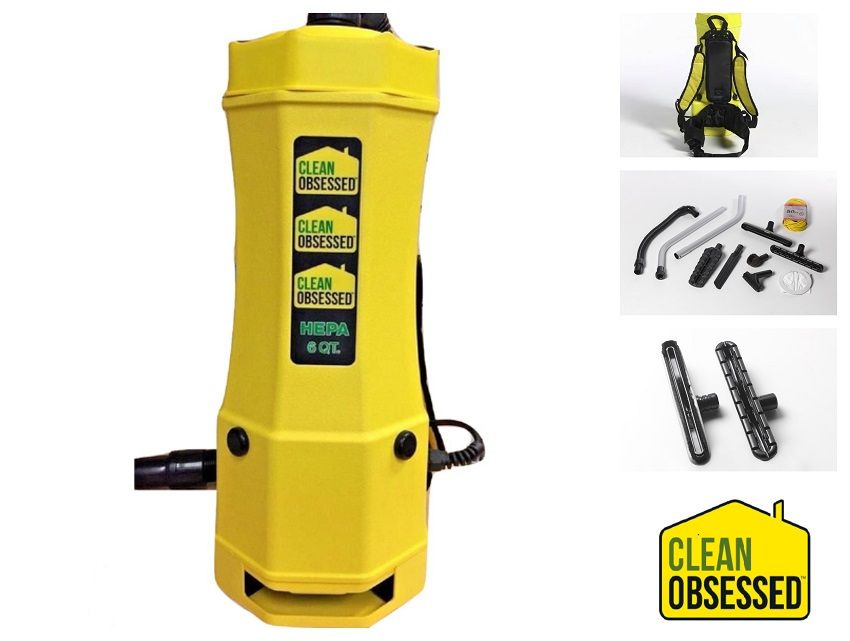 Clean Obsessed CO6 - 6 Quart Heavy Duty HEPA Backpack Vacuum