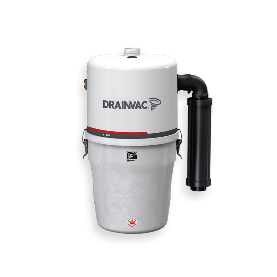 Drainvac S1008-M Central Vacuum System (w FREE Muffler & Exhaust Vent)